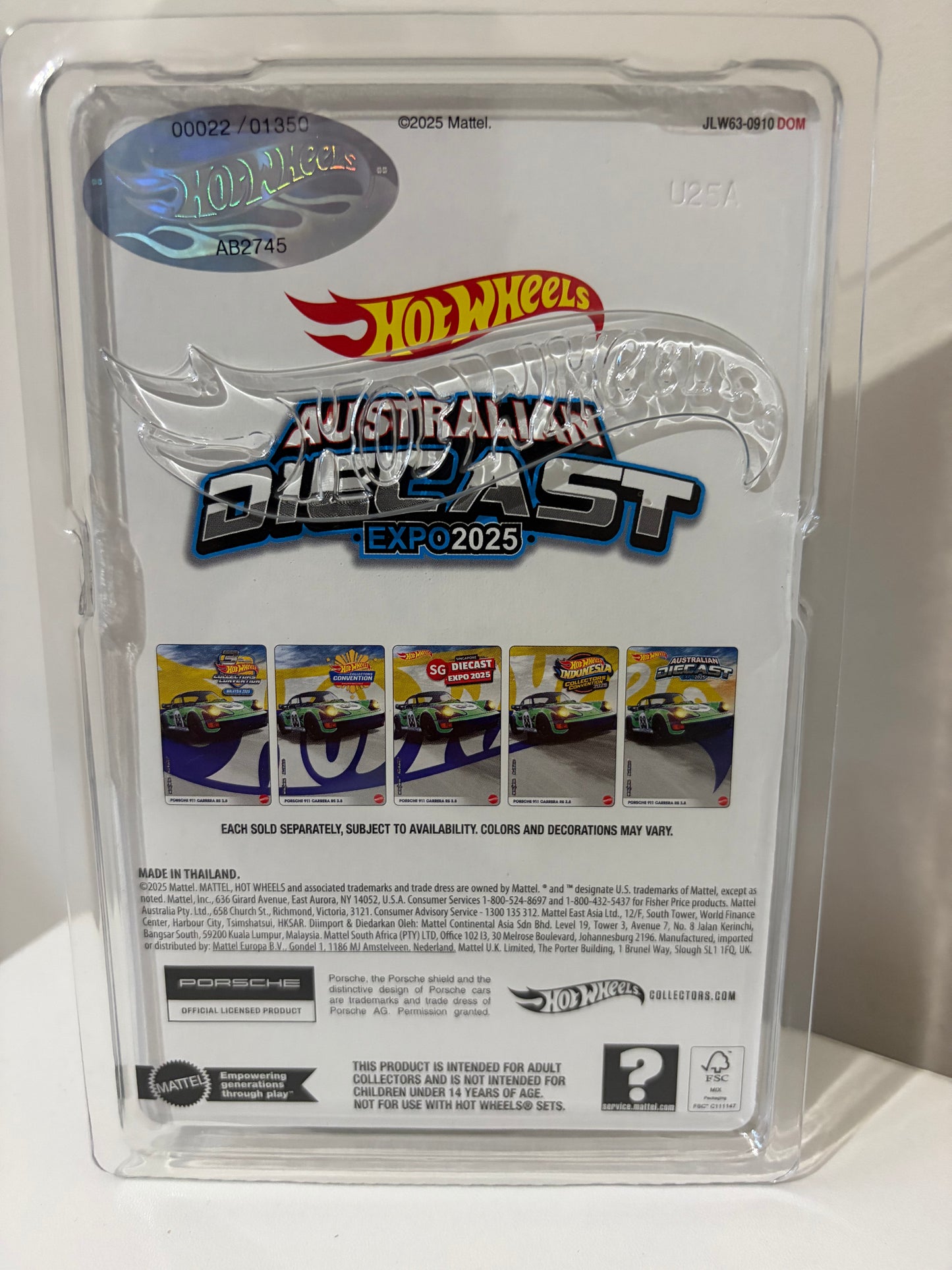 2025 Australian Diecast Expo Hot wheels Porsche 911 Carrera RS 3.8 ...