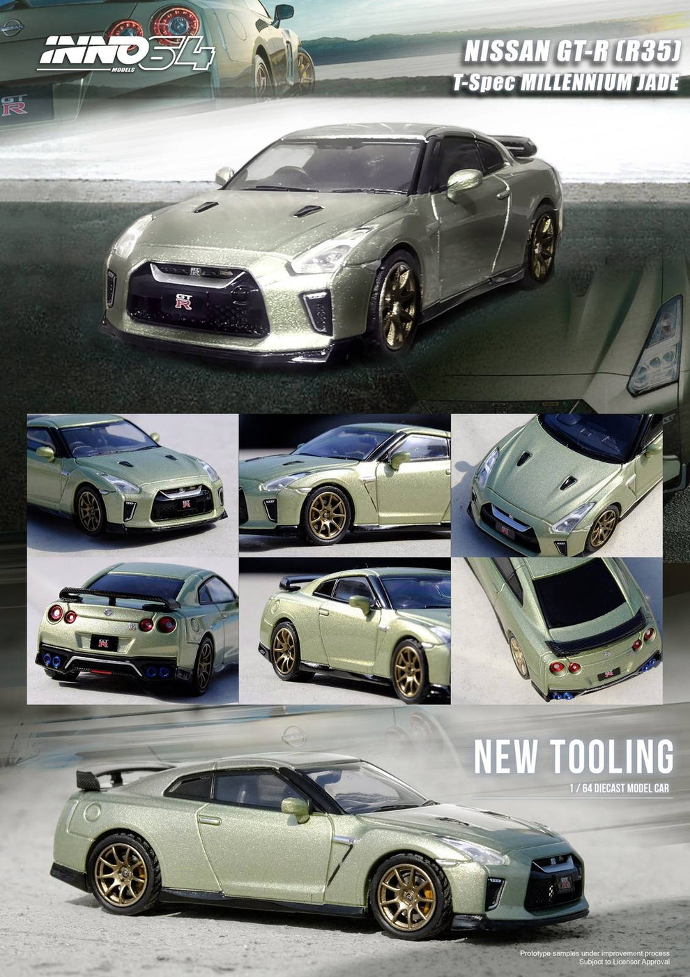 INNO64 -R35-MJADE - Nissan GT-R (R35) Millennium Jade – Redline Diecast